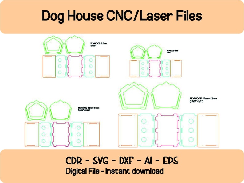 Cnc File Dog House, Pet House 3D Models, Dog House Dxf File, Dog House ...