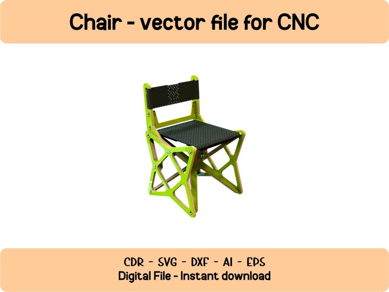 Modern Chair Cutting CNC Files, Futuristic Chair Dxf, Parametric Chair ...