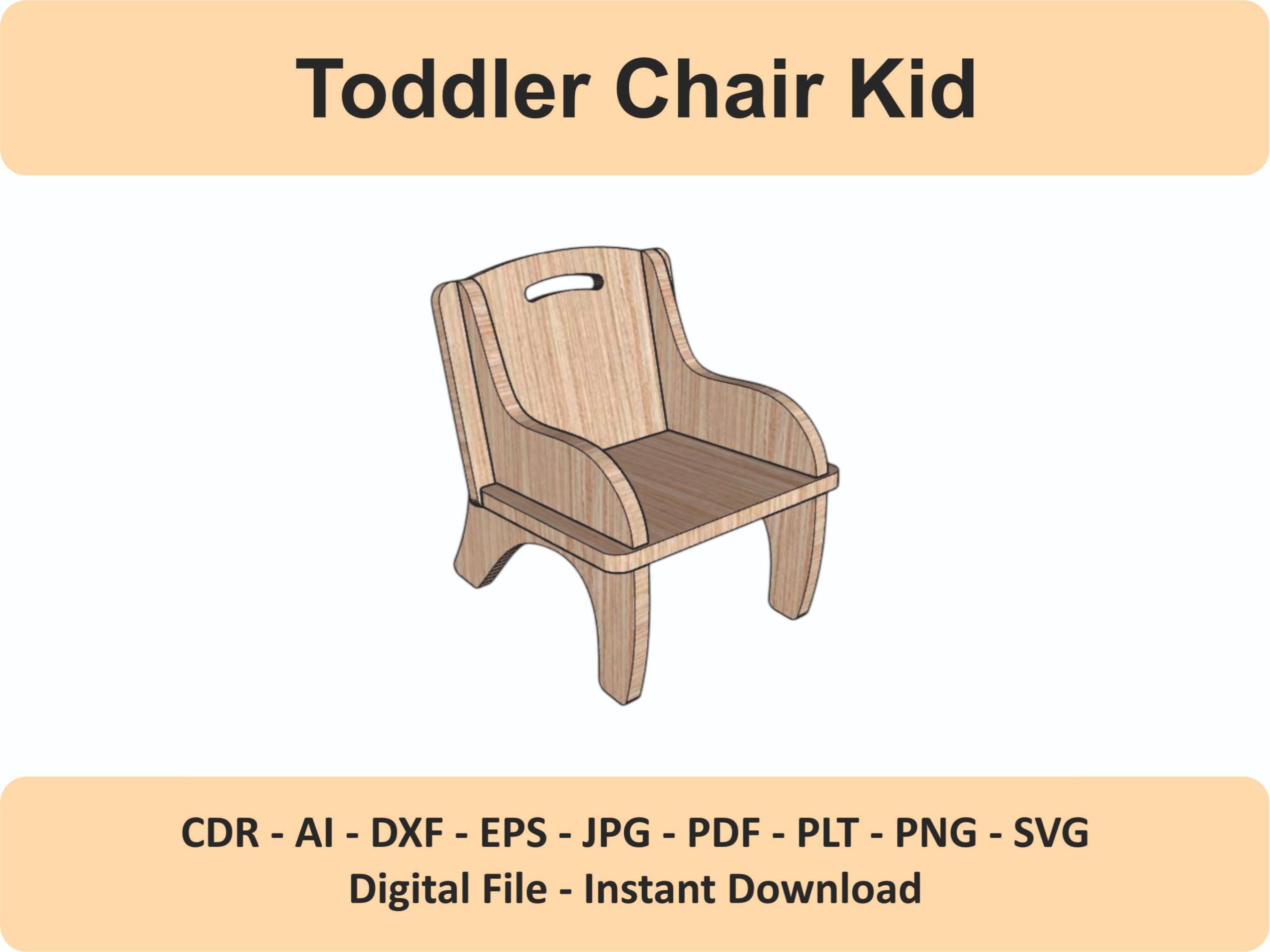 Toddler Chair Kid Chair Template Dxf, Stool for Kids Cutting File ...