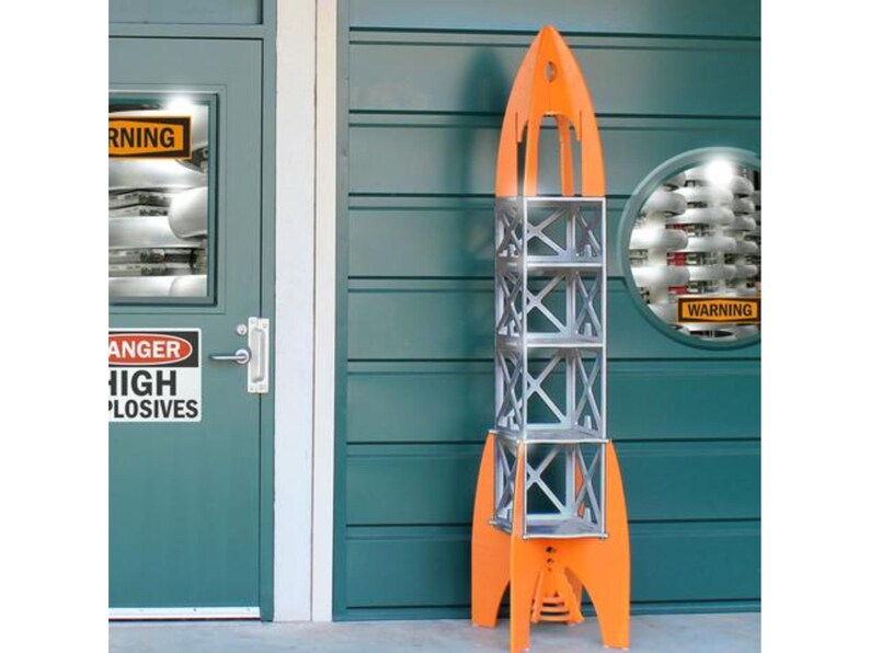 Wooden 3d Rocket Shelf DXF Template, Rocket Books Stand SVG, Rocket ...