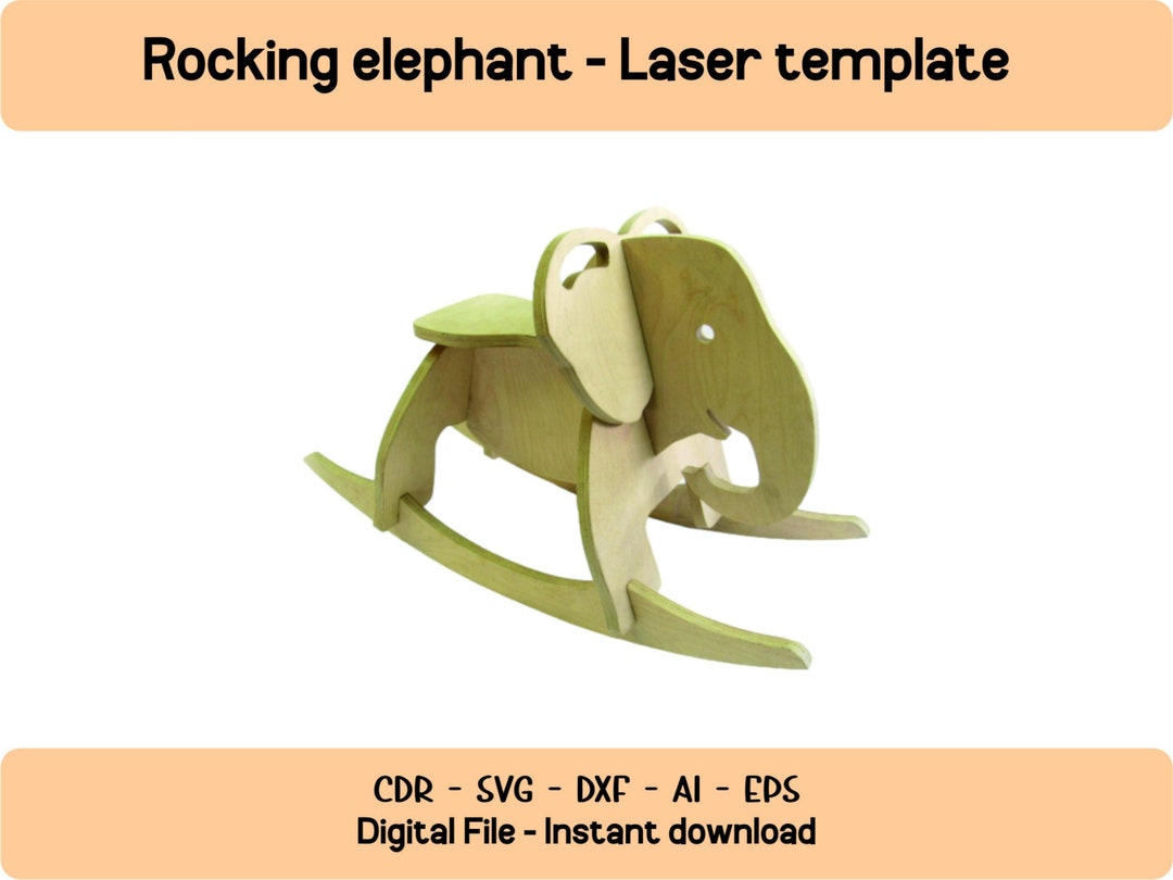 Elephant Kids Rocking Horse Vector File | DIY Rocking Chair Plan for ...