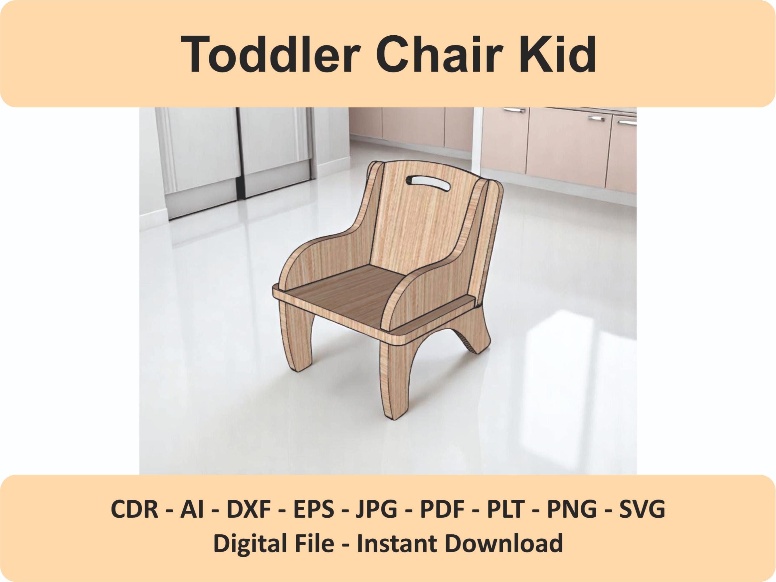 Toddler Chair Kid Chair Template Dxf, Stool for Kids Cutting File ...