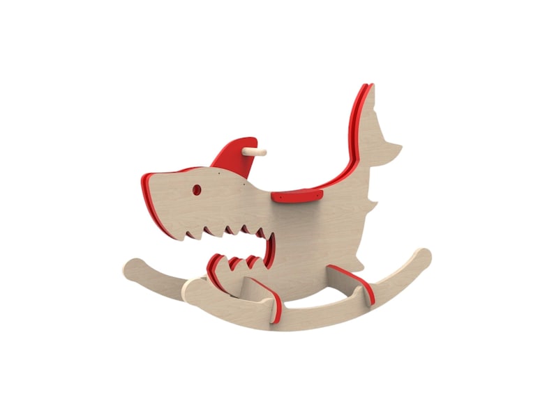 CNC Template: Wooden Shark Rocker for Kids, DXF & SVG Designs, Modern ...