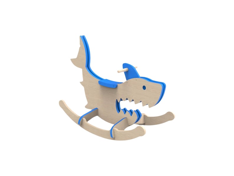 CNC Template: Wooden Shark Rocker for Kids, DXF & SVG Designs, Modern ...