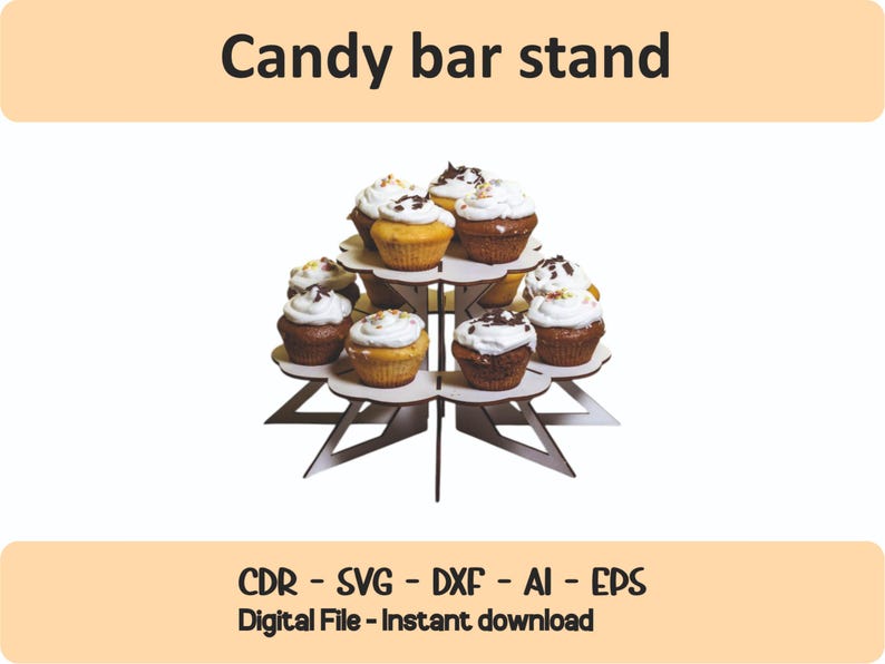 Candy Bar Stand Dxf, Candy Bar Display, Snack Stand Laser Cut Svg Files ...