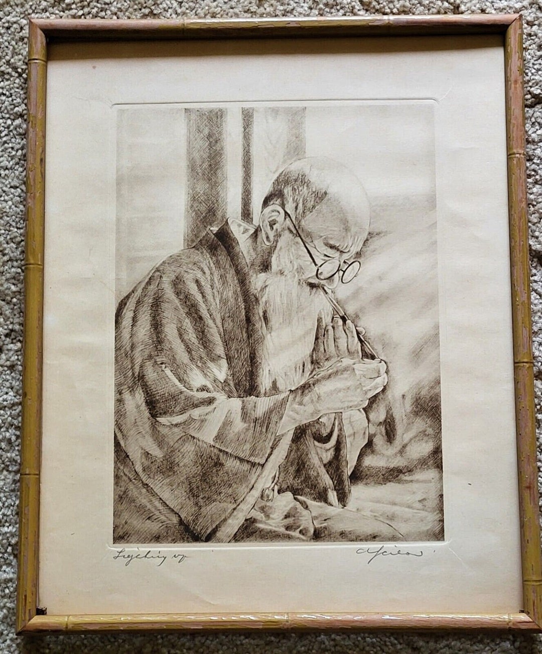 Willy Seiler Japanese Etching "lighting Up" R Signed #25 of 200 14"x12 ...