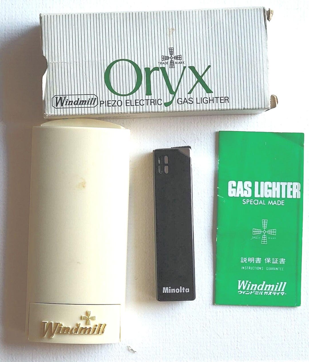 Oryx Windmill PIEZO Lighter Electric Gas Promo for Minolta Original Box ...