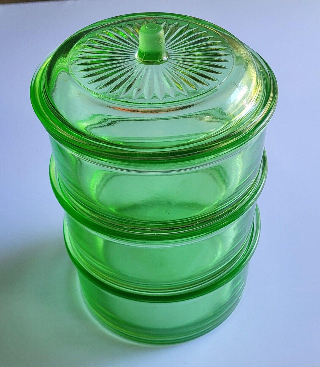 Hazel Atlas Depression Glass 3 Tier Lidded Stacking Dish 1920s-30s ...