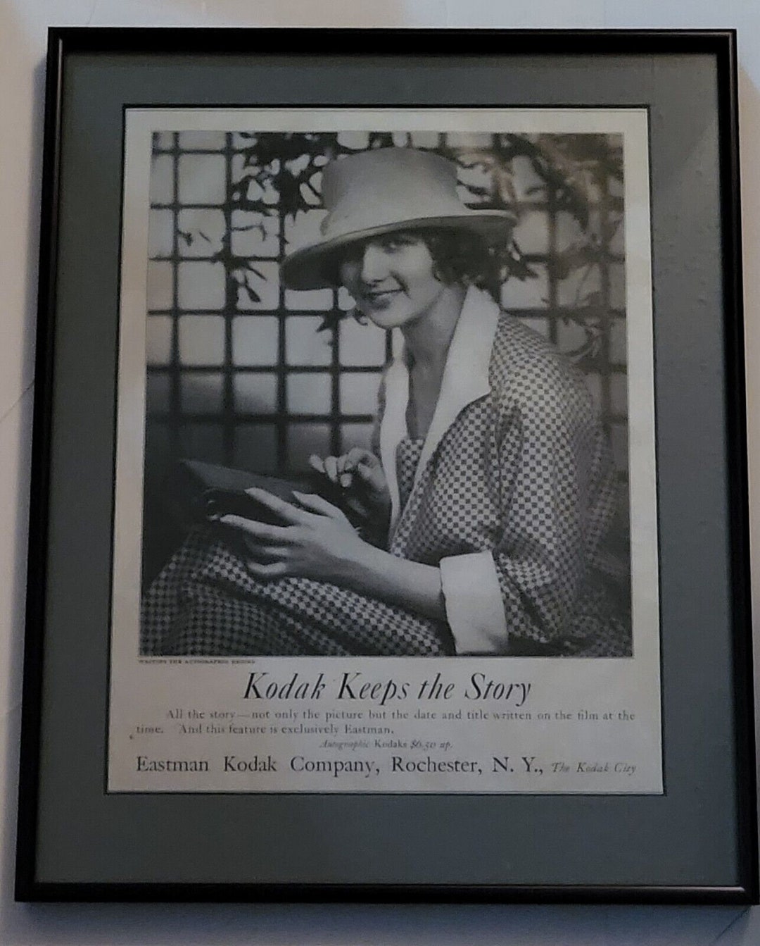 KODAK Girl Ad for Autographic Camera Antique 1923 Matted & Framed 15x12 ...