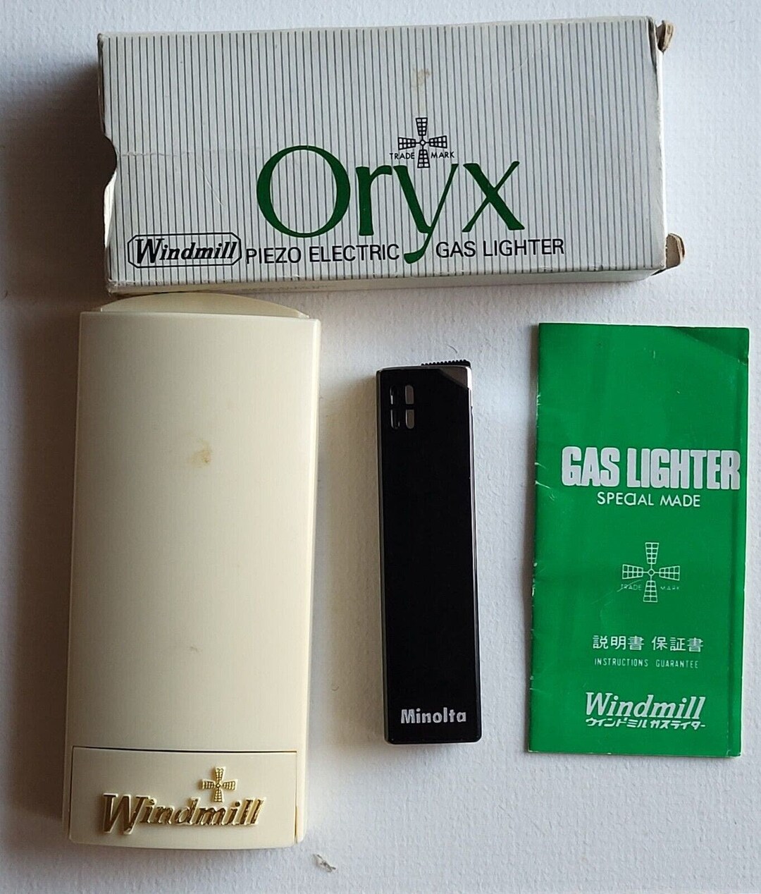 Oryx Windmill PIEZO Lighter Electric Gas Promo for Minolta Original Box ...