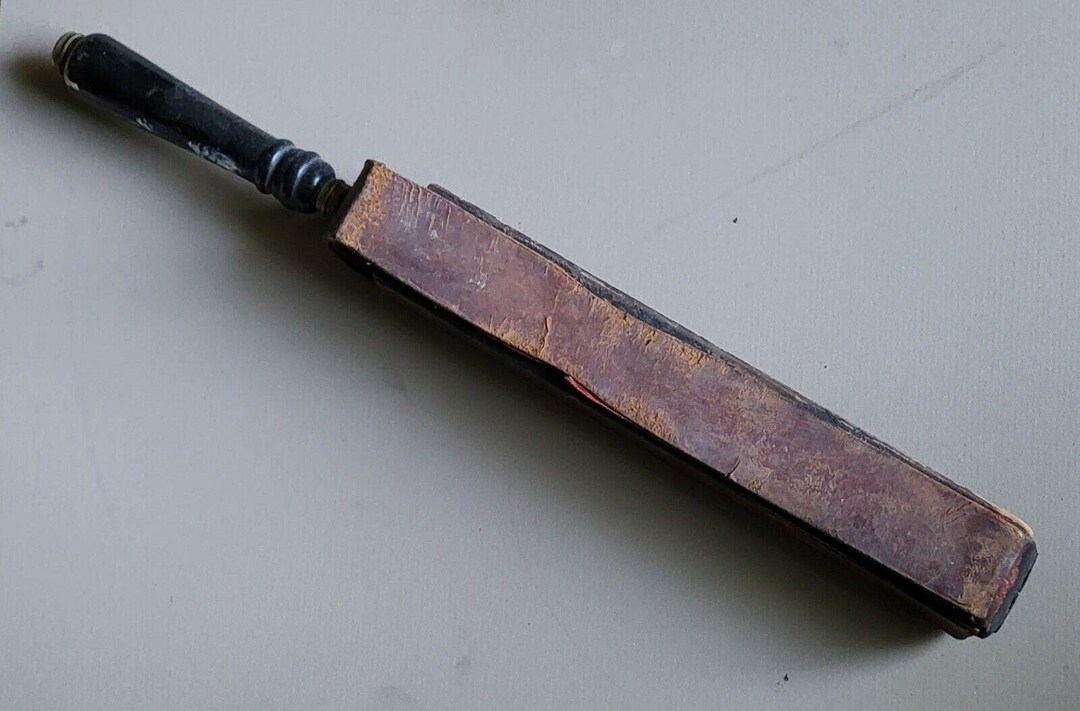 Straight Razor Strop Four Way Barber's Antique Leather Blade Sharpener ...