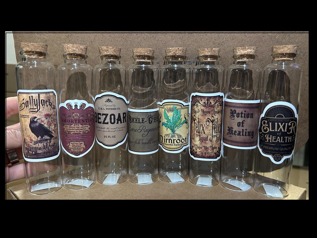 Potion Bottles (glass) Sets of 4, 5, 6, or 9 - Etsy
