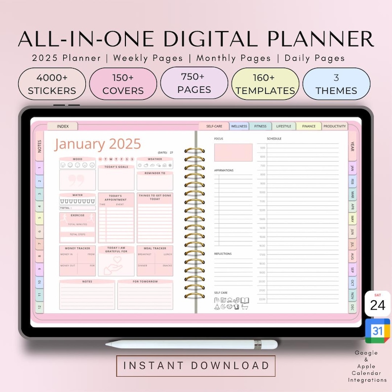 All-in-one Digital Planner, Goodnotes Notability Planner, iPad ...