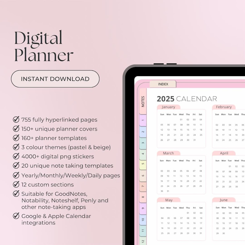 All-in-one Digital Planner, Goodnotes Notability Planner, iPad ...