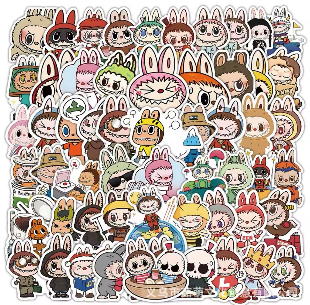 50pcs Labubu Stickers for Laptop Phone Luggage Notebook Water Bottle ...