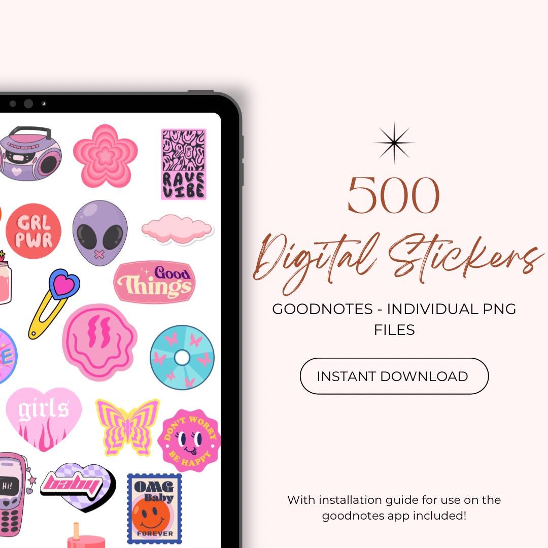 Aesthetic Digital Planner Stickers, 500 Goodnotes Planner Stickers ...