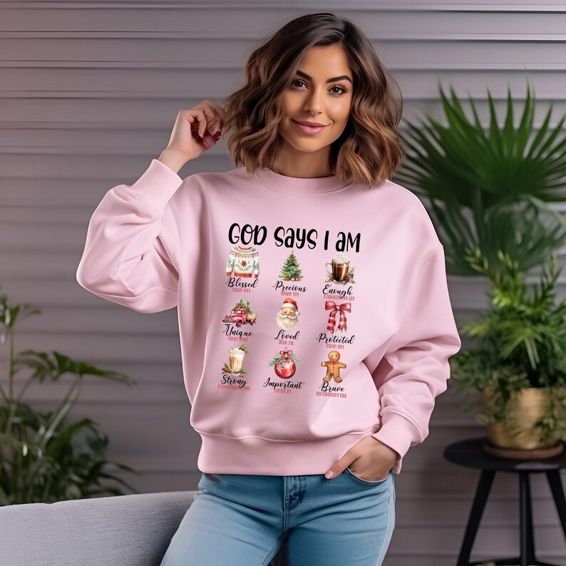 God Says I Am Blessed Sweater,aesthetic Bible Verse Shirt for Women ...
