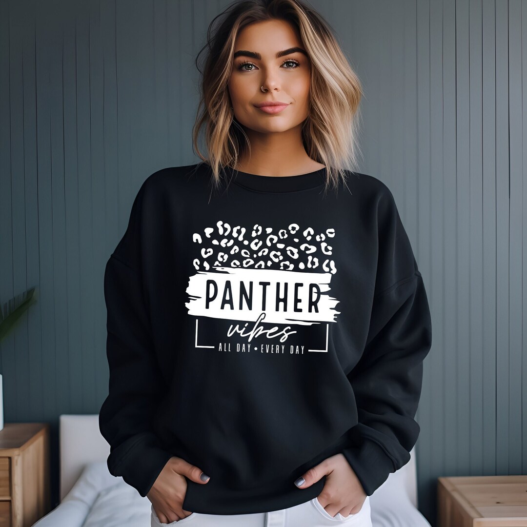 Panther Vibes Sweatshirt: Football Game Day School Spirit Hoodie - Etsy
