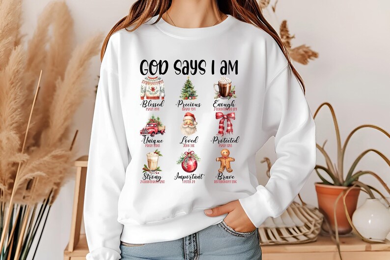 God Says I Am Blessed Sweater,aesthetic Bible Verse Shirt for Women ...