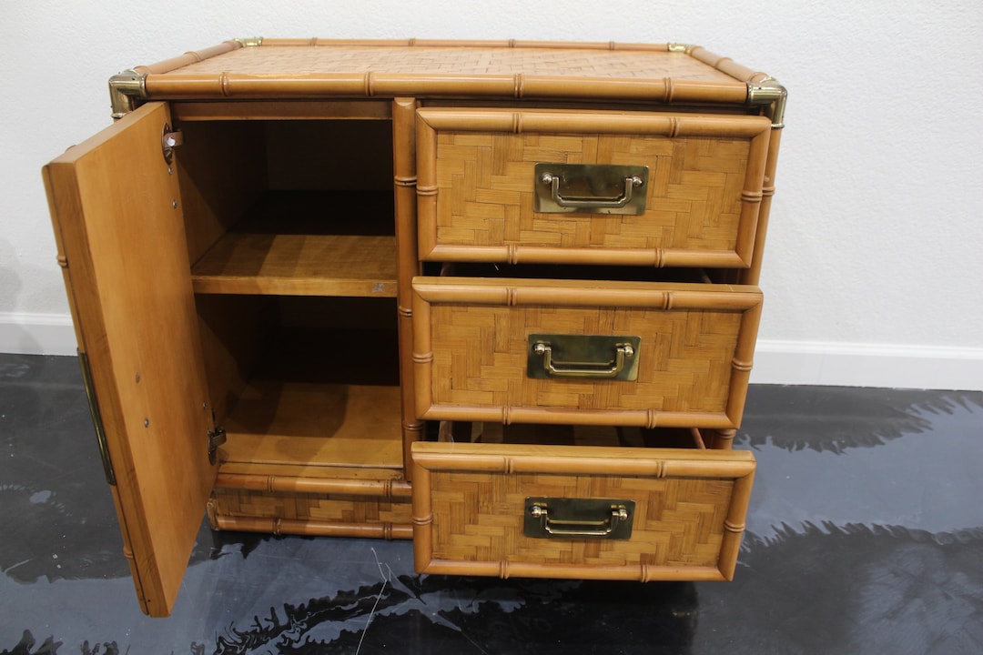 Faux Bamboo Hollywood Regency Dixie Chest Commode Chest - Etsy
