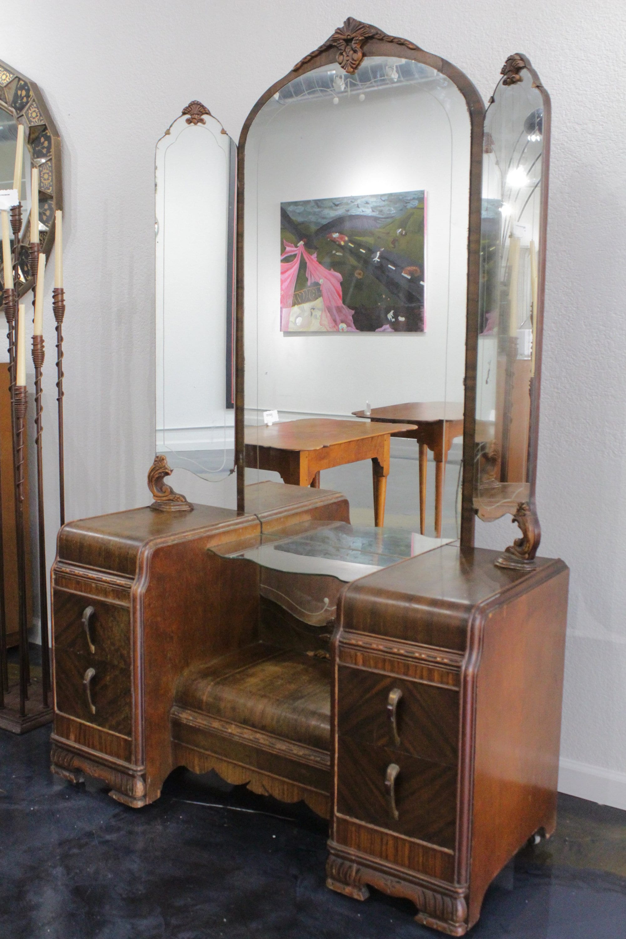 Waterfall Vanity Bench Etsy