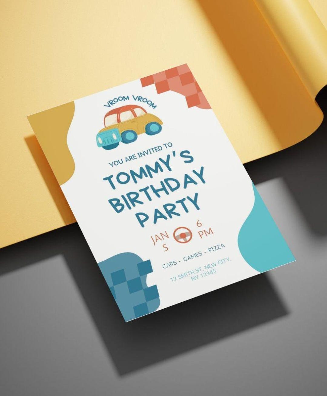 Editable and Customizable Car Themed Birthday Party Digital and ...