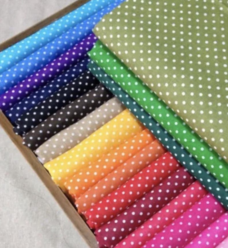 100% Pinspot Cotton Fabric Coloured, Spot Fabric, Dots Cotton Fabric ...