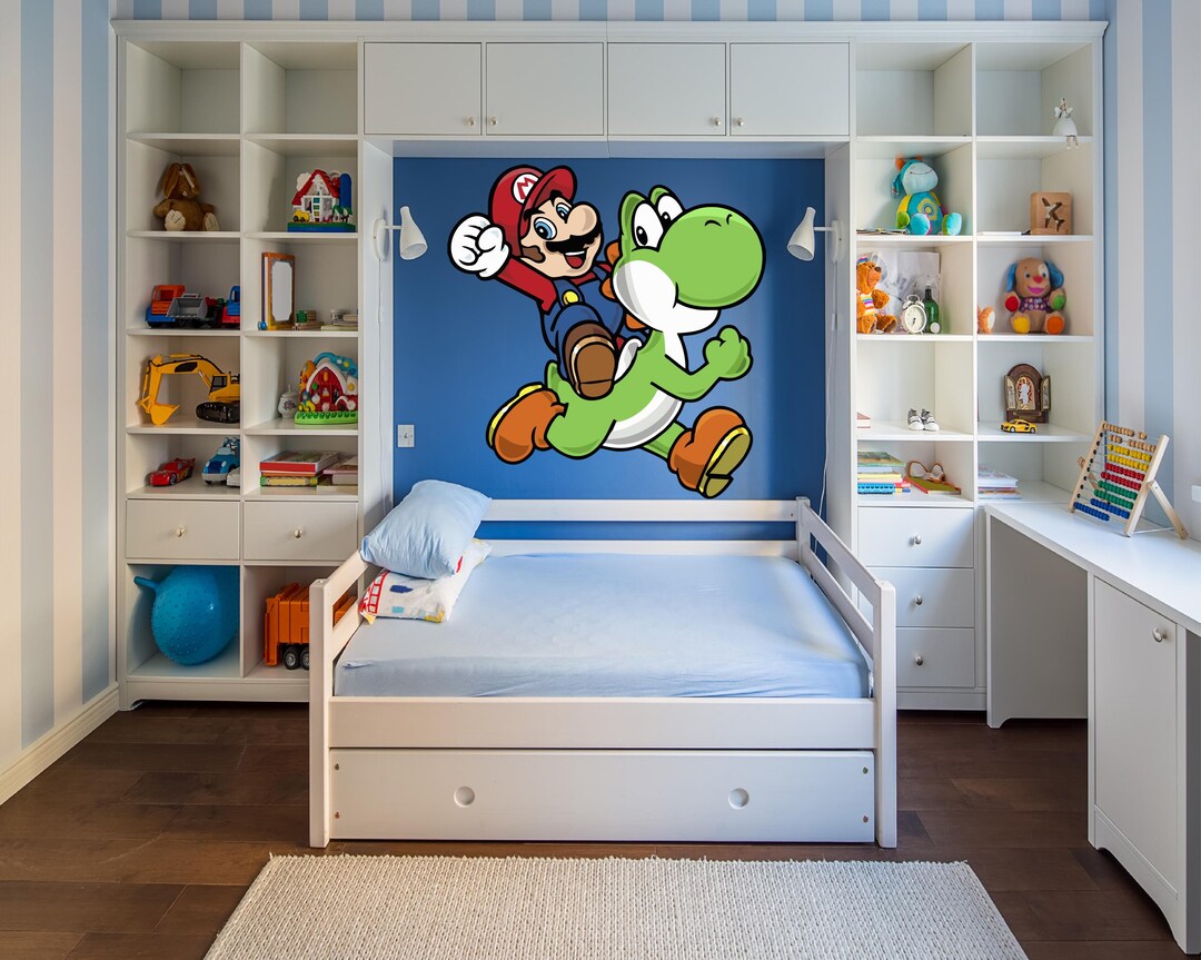 Mario & Yoshi Wall Sticker - Etsy