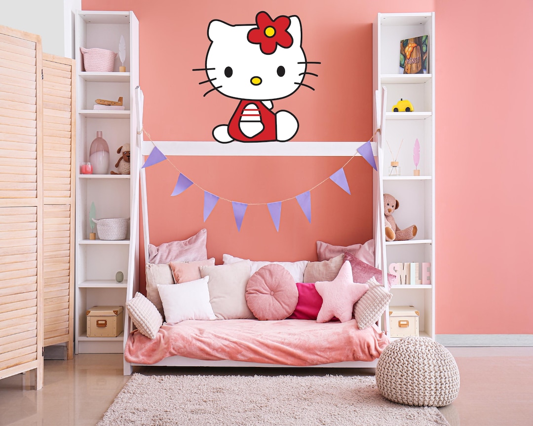 Hello Kitty Wall Sticker - Etsy