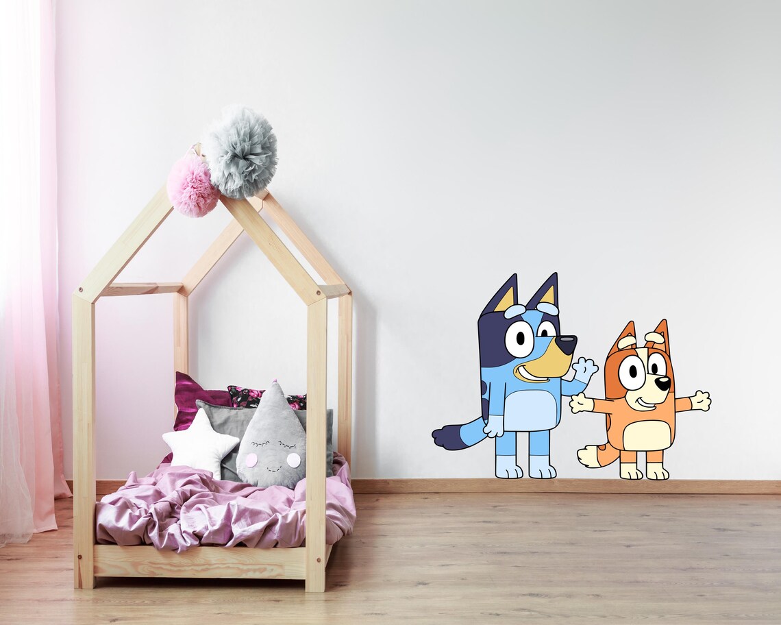 Bluey & Bingo Wall Sticker - Etsy UK