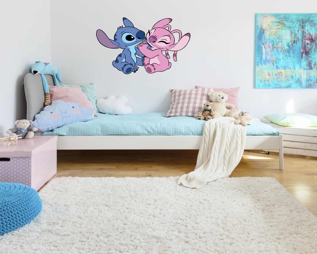 Stitch & Angel Wall Sticker - Etsy