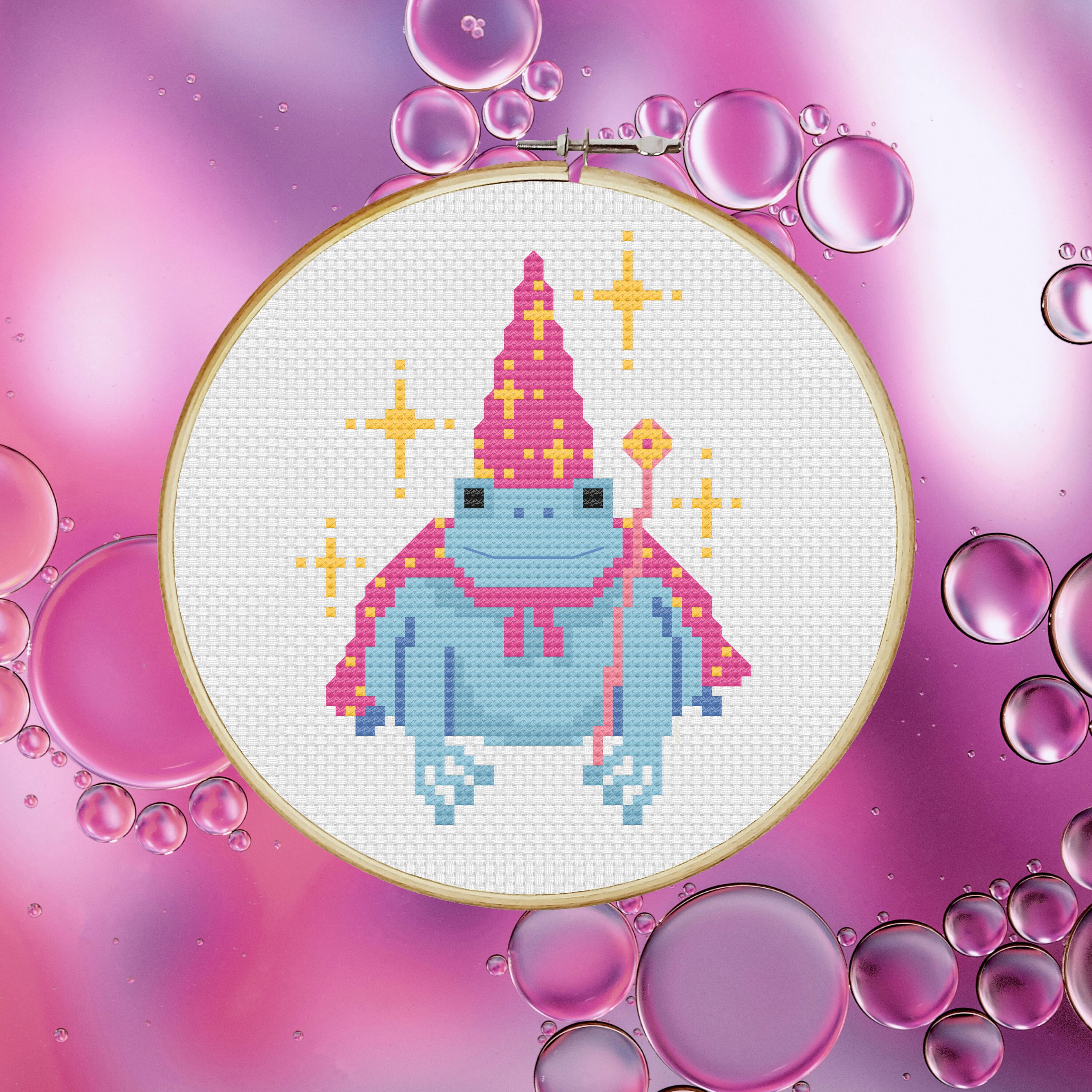 Magic Frog Mini Cross Stitch Pattern Pink Cross Stitch Patterns Cute ...