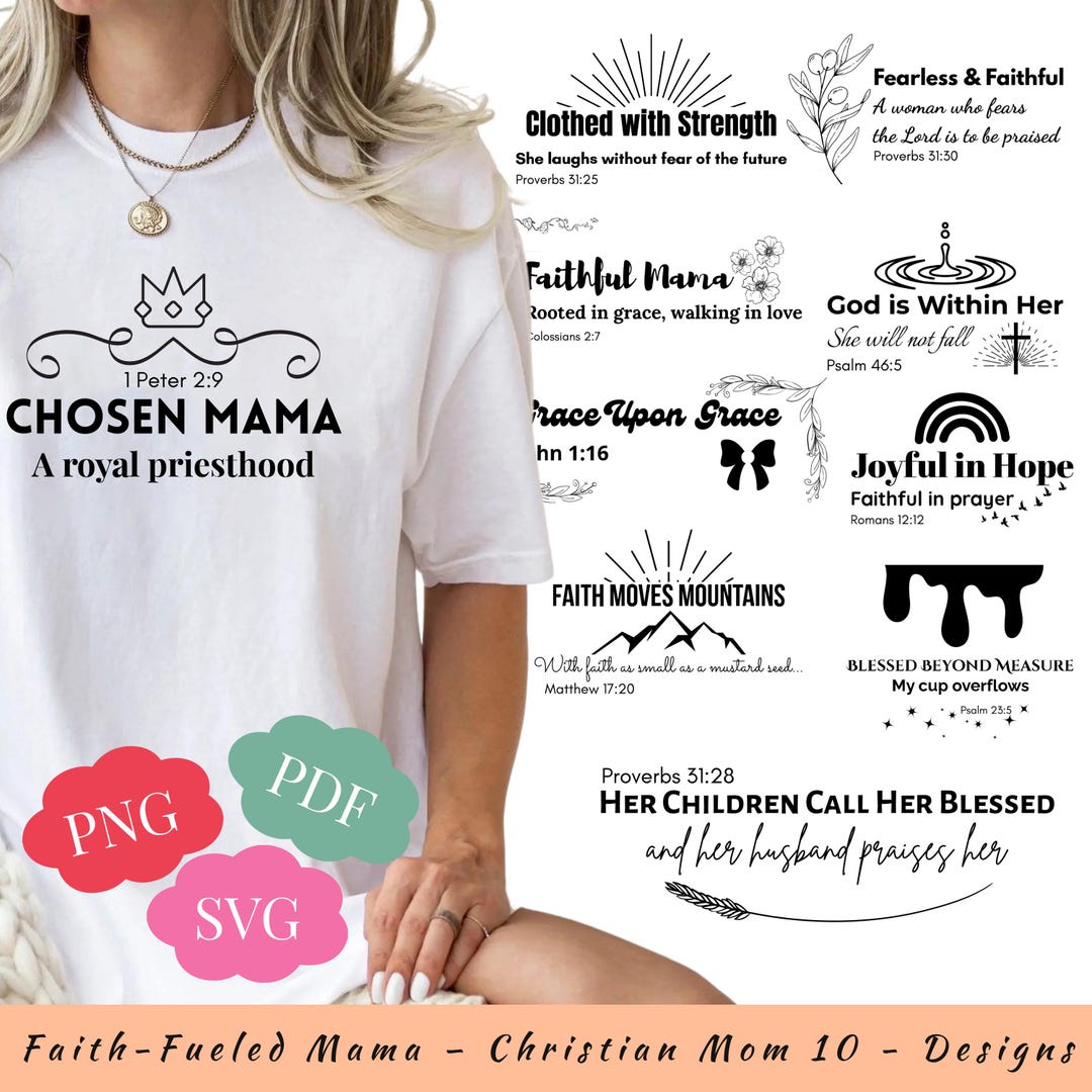 Faith Based Mom SVG Bundle | Bible Verse Shirt Designs | Christian ...