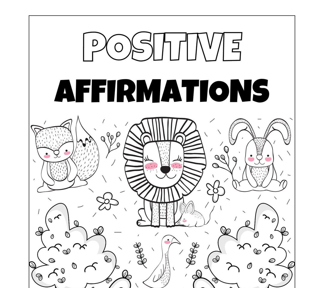 Wild Animals Positive Affirmations Coloring Book 24 Inspiring Pages - Etsy