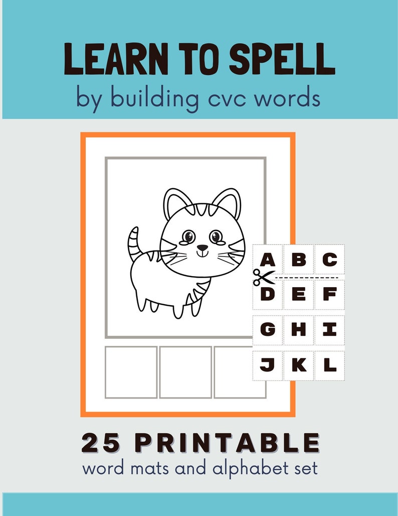 Vibrant CVC Spelling Word Mats Printable Learning Activity for Kids - Etsy