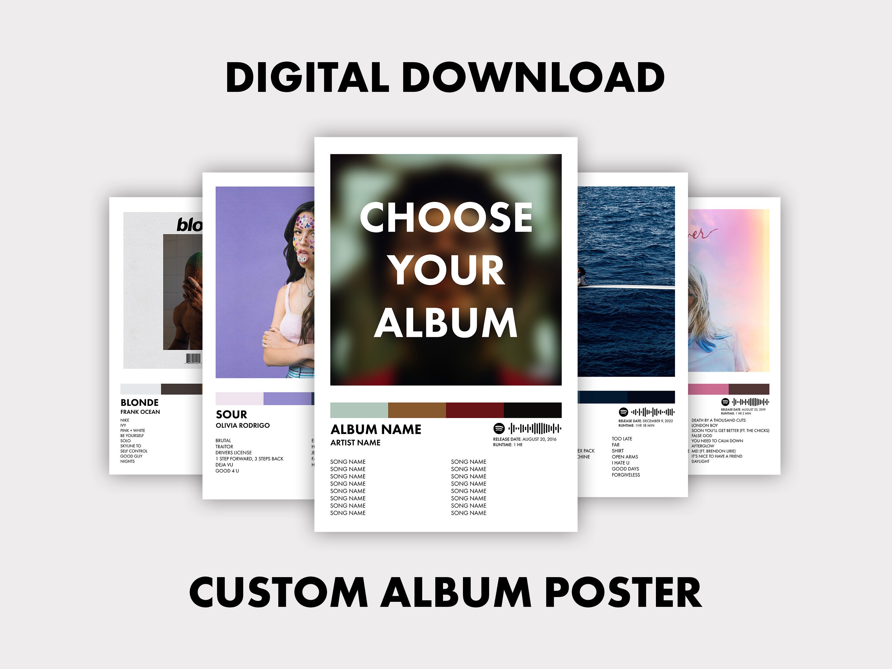 Album Cover Poster, Custom Poster Print, Vinyl Poster Print, Music ...