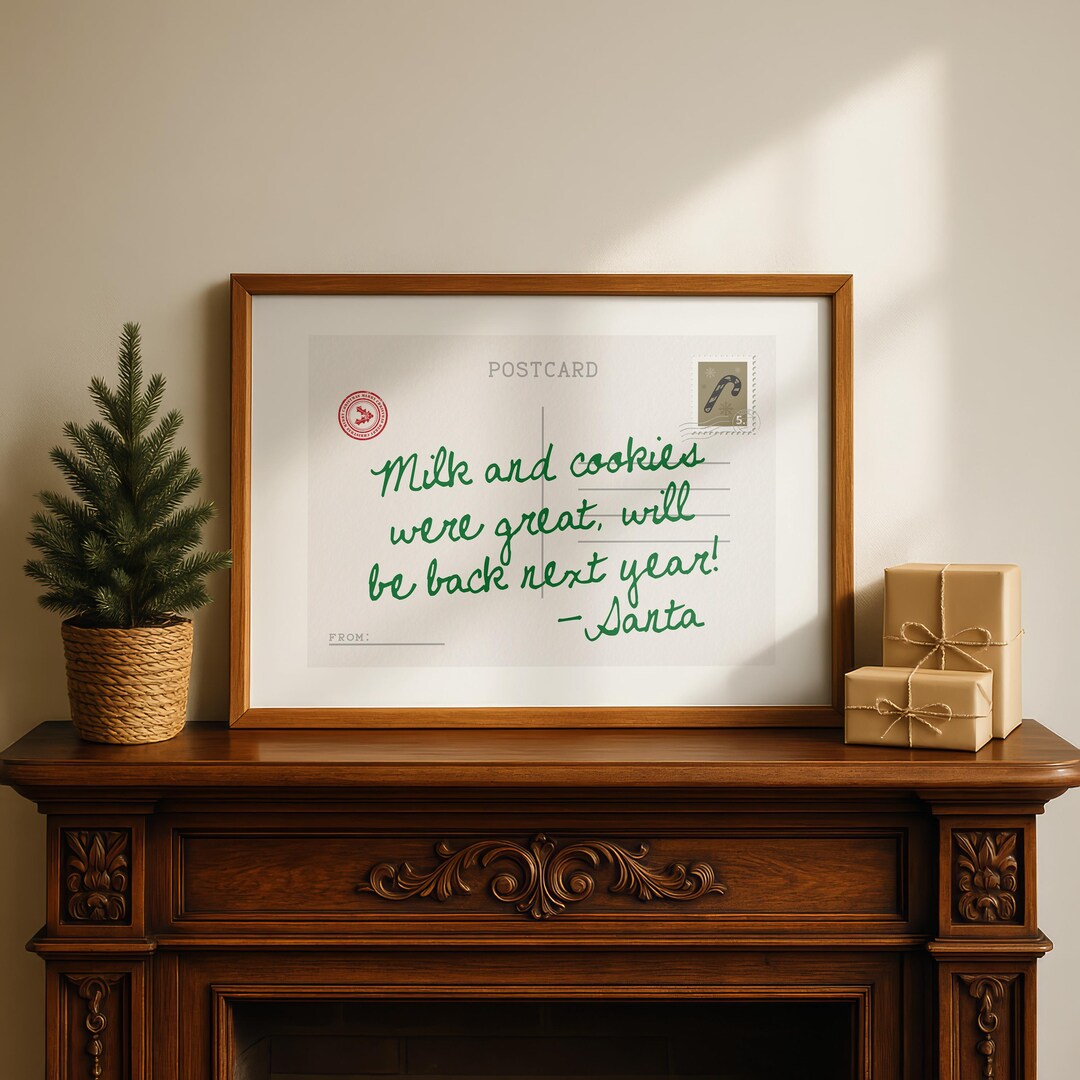 Christmas Cookies Postcard Art Print: Vintage Holiday Wall Decor ...