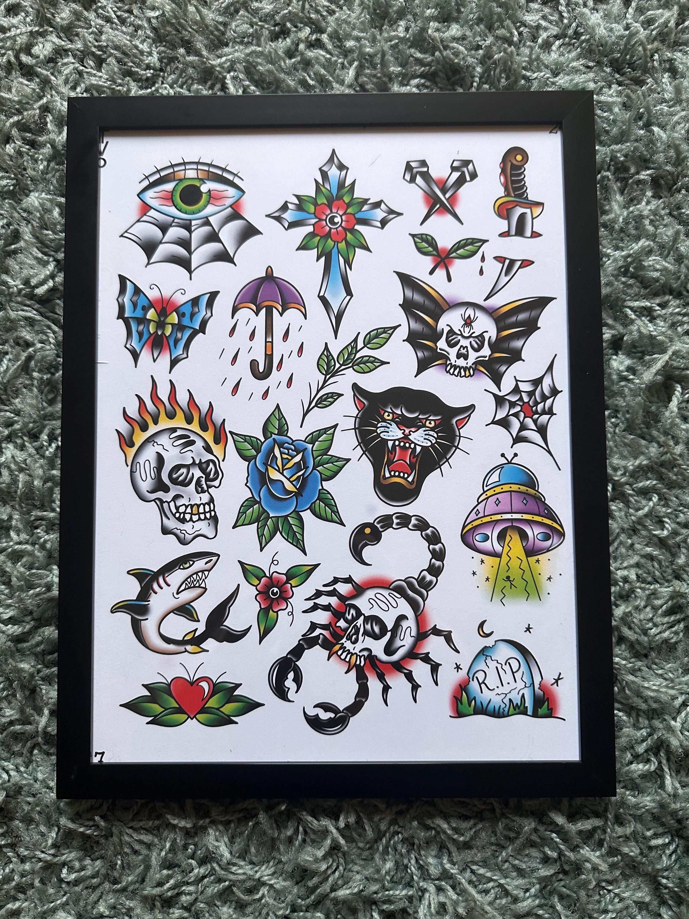 Framed Tattoo Flash - Etsy