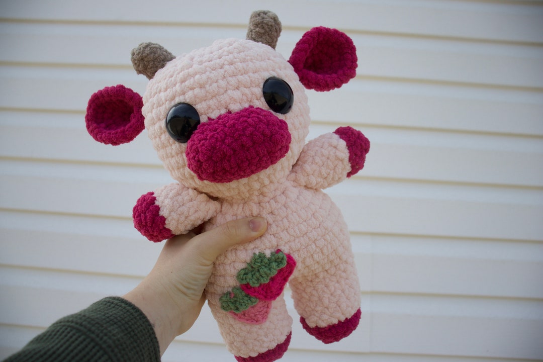 Strawberry Cow Plush - Etsy