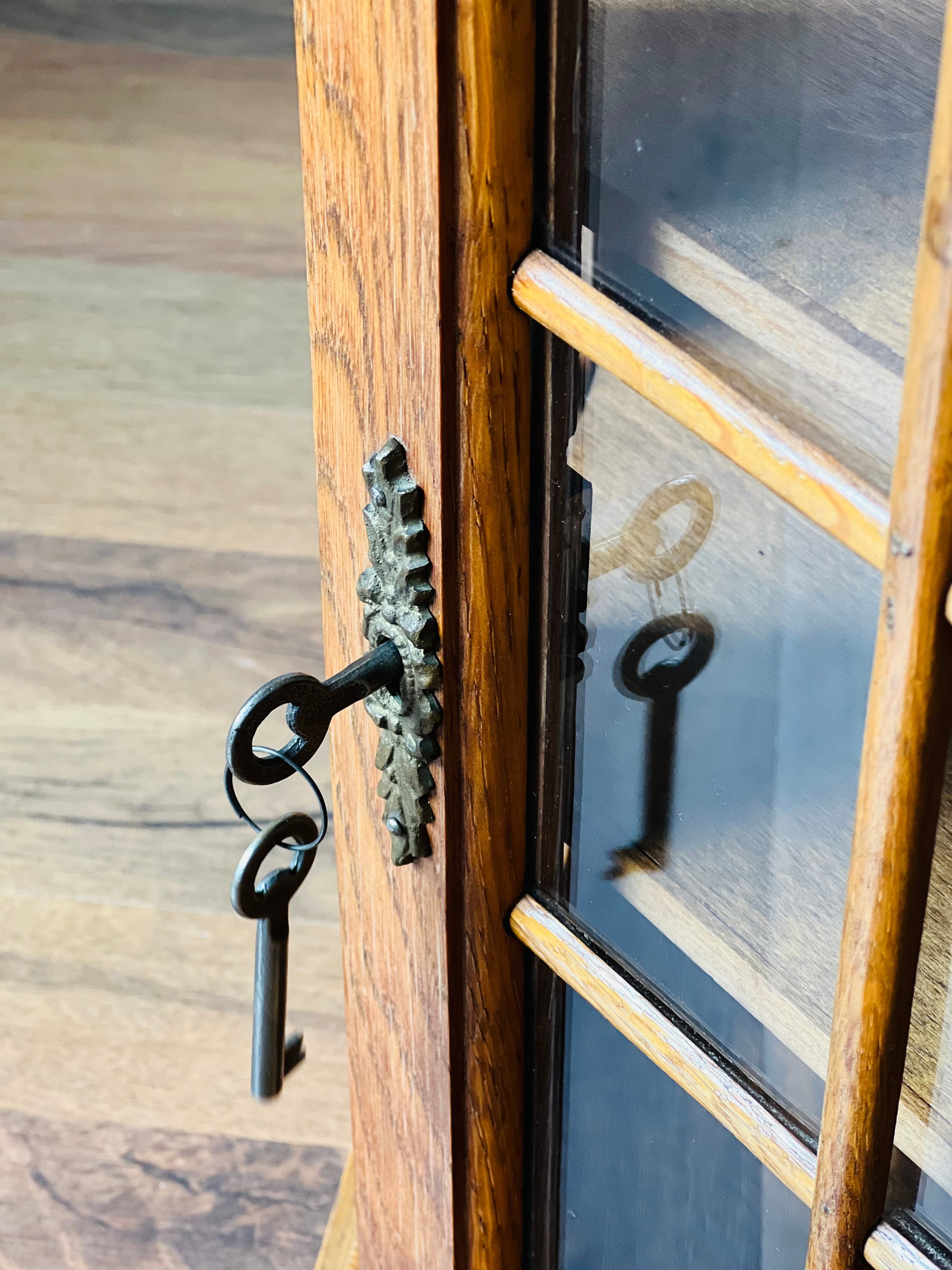 Antique Apothecary Chest With Glass Window, Old Wooden Display Case ...