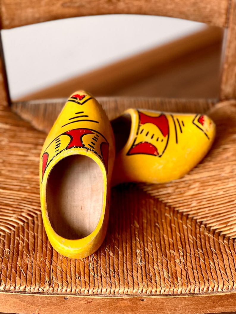 Original Dutch Antique Wooden Clogs, Hand Painted Wooden Shoes Vintage ...