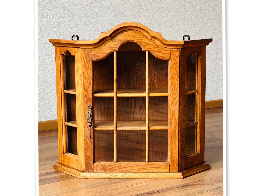 Antique Apothecary Chest With Glass Window, Old Wooden Display Case ...