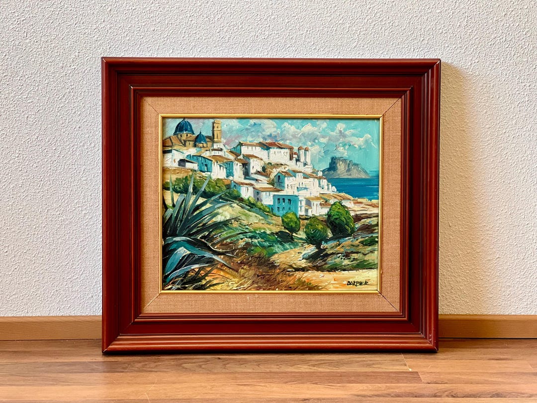Large Antique Signed Sea Cliff Oil Painting, Early 20th Century ...