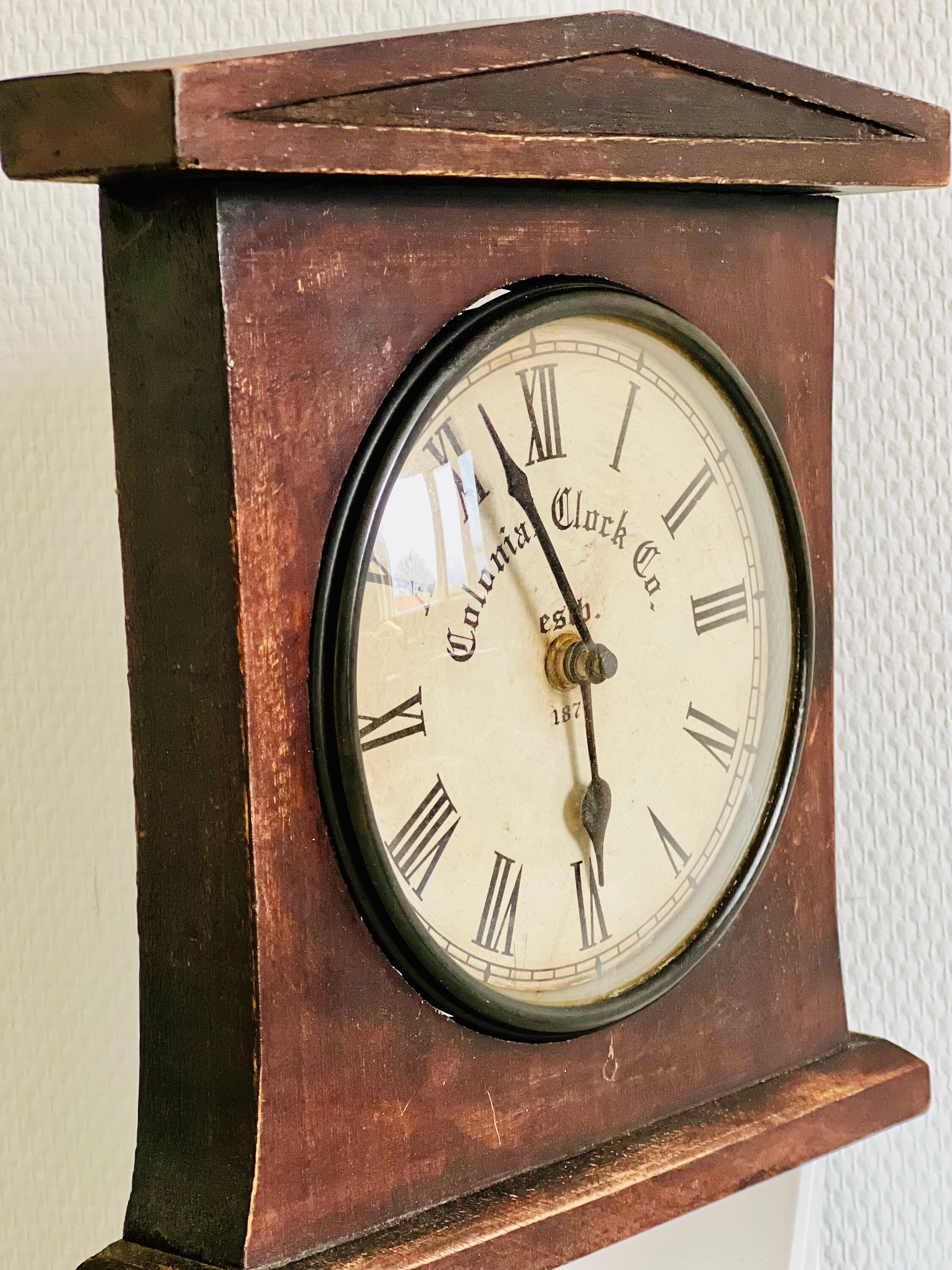 Vintage Wooden Colonial Clock Co. WORKS Est 1870 Original Antique Clock ...
