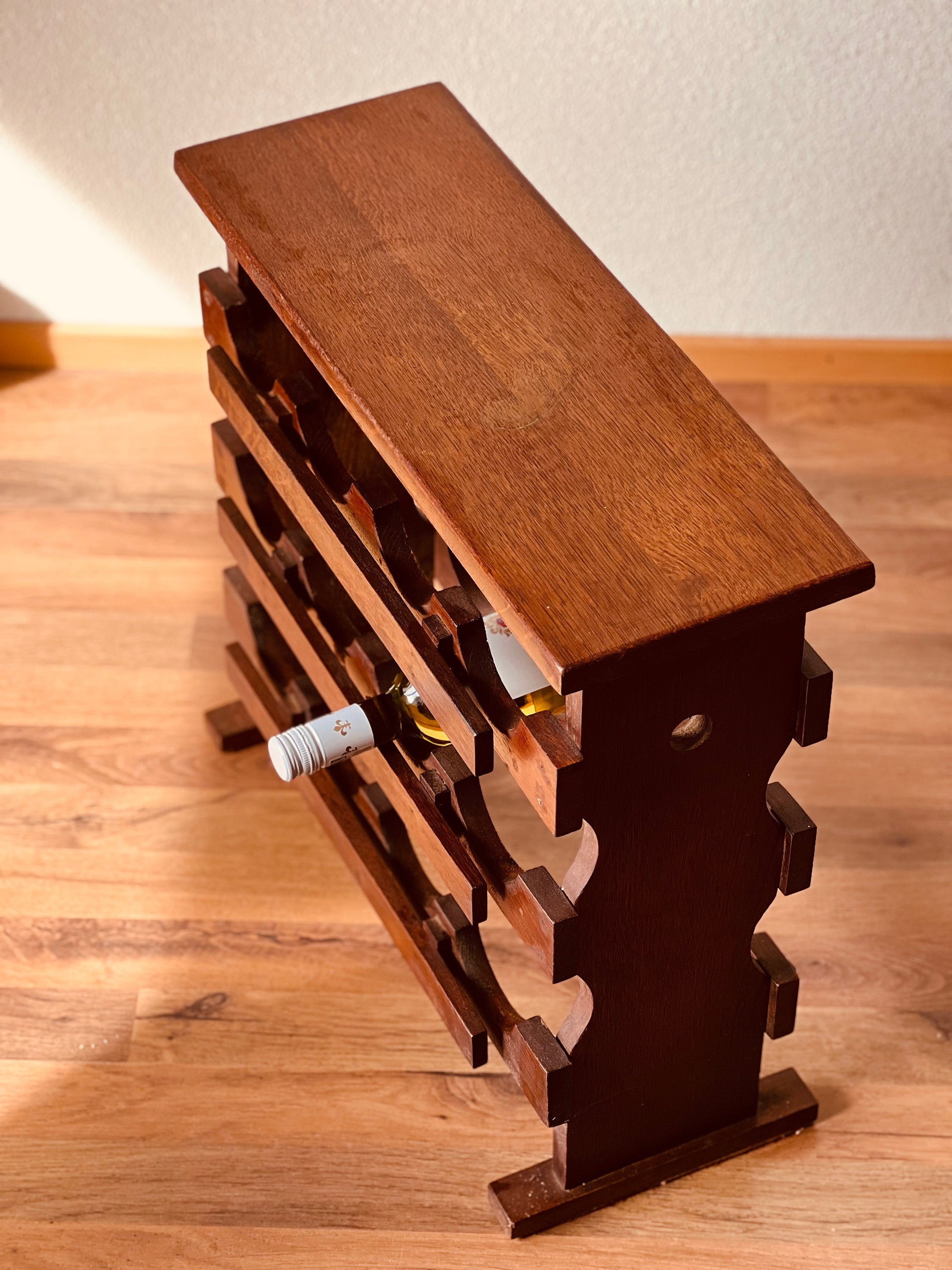 Vintage Wooden Wine Rack Bottle Holder 12 Bottles Farmhouse Style ...