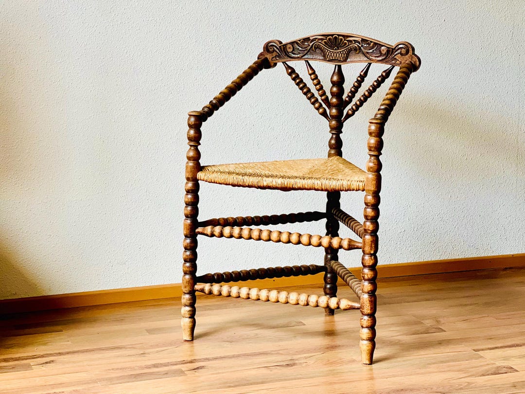 Antique Turner's Chair, Rush Oak, Elbow Seat, Victorian Antique ...