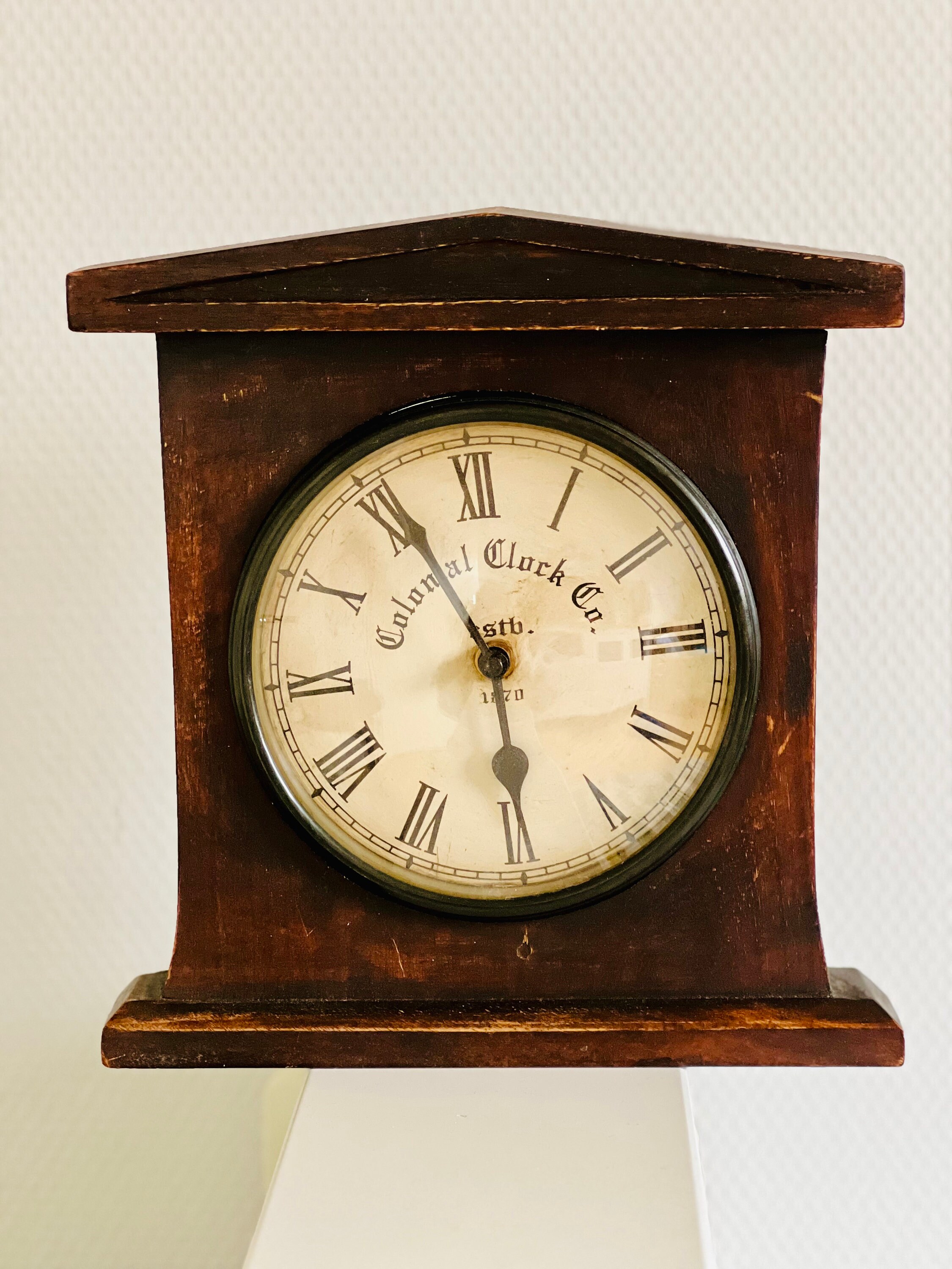 Vintage Wooden Colonial Clock Co. WORKS Est 1870 Original Antique Clock ...