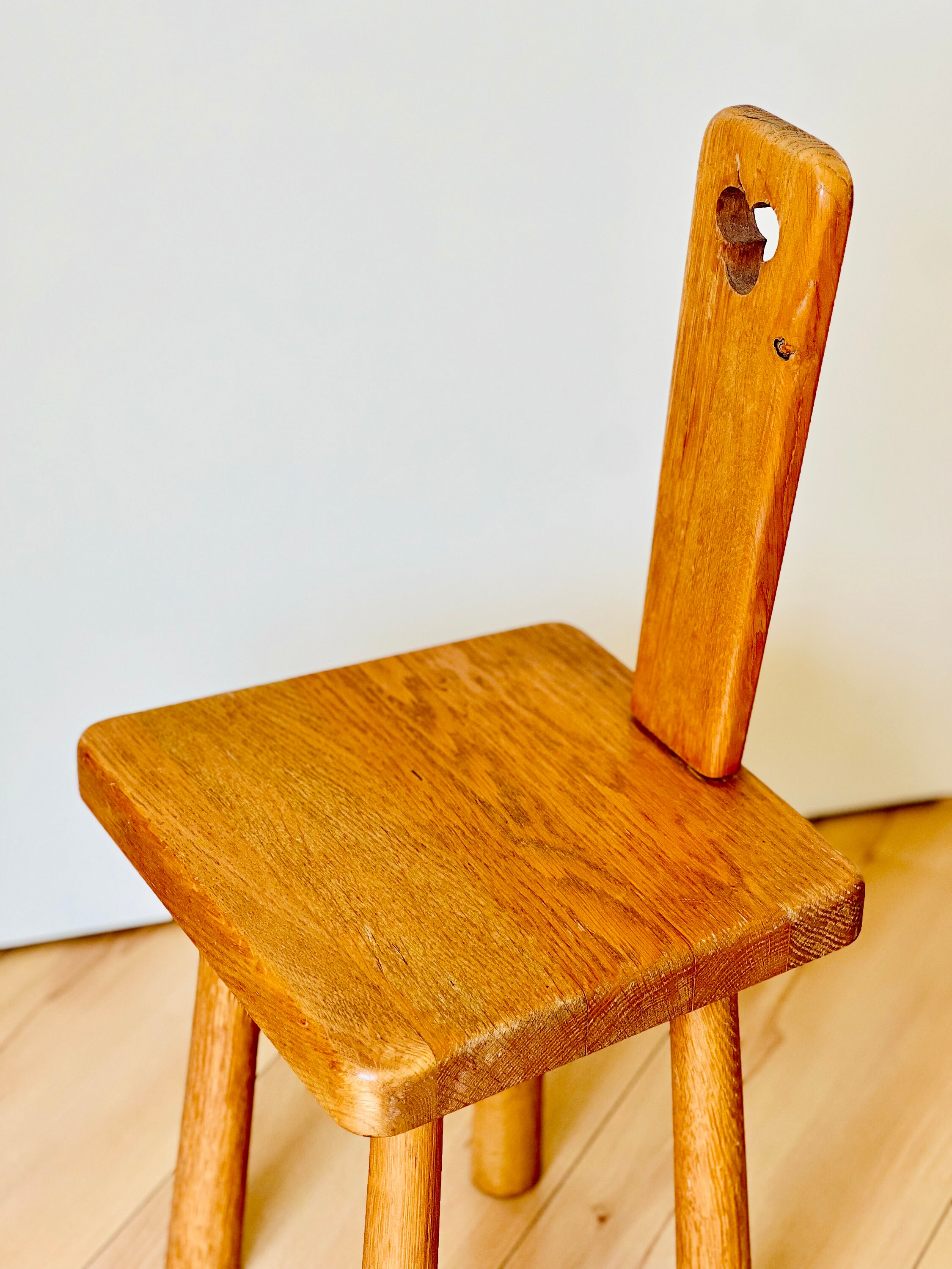 Dutch Vintage Modernist Brutalist Oak Side Table Plant Stool Wooden ...
