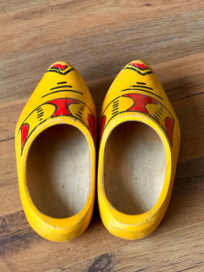 Original Dutch Antique Wooden Clogs, Hand Painted Wooden Shoes Vintage ...