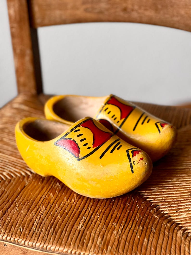 Original Dutch Antique Wooden Clogs, Hand Painted Wooden Shoes Vintage ...